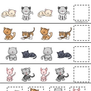 30 Printable Cats Preschool Educational Games Download. Games and ...
