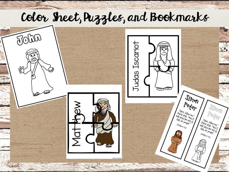 The 12 Apostles Unit Study Sets. Worksheets and Activities in a ZIP ...