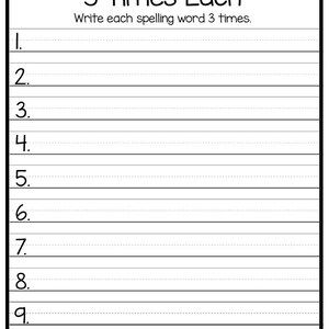 Fry First Hundred Words 1-10 Single Week Spelling Unit. Trace, Box ...