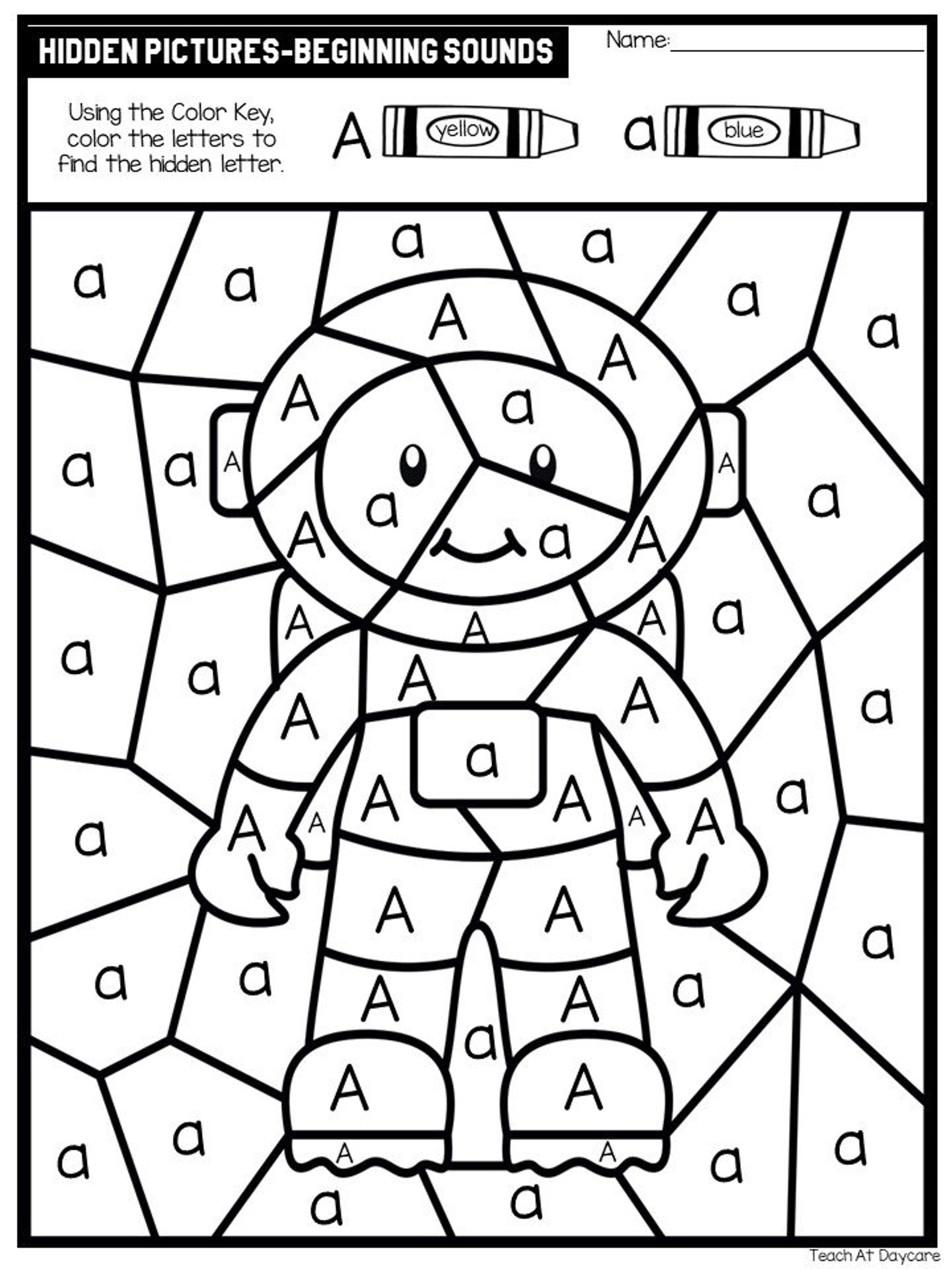 Hidden Pictures Beginning Sounds Worksheets. Letter Recognition and ...