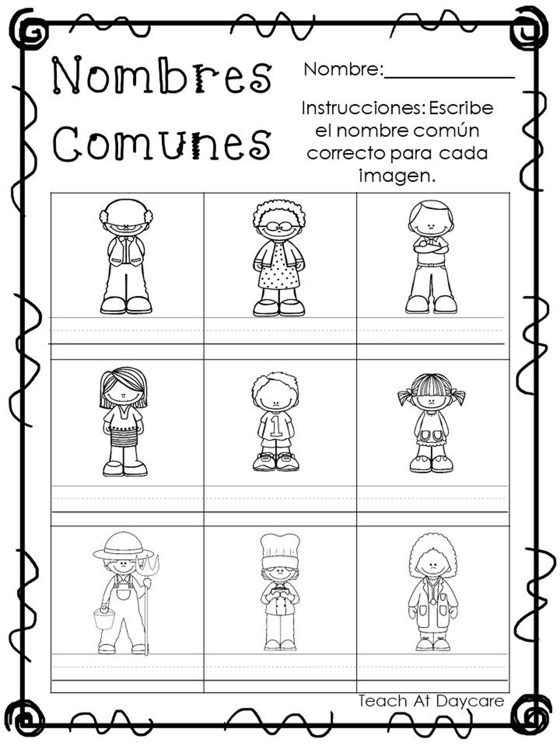 10 Printable Spanish Common Nouns Worksheets. ESL. ELA. | Etsy