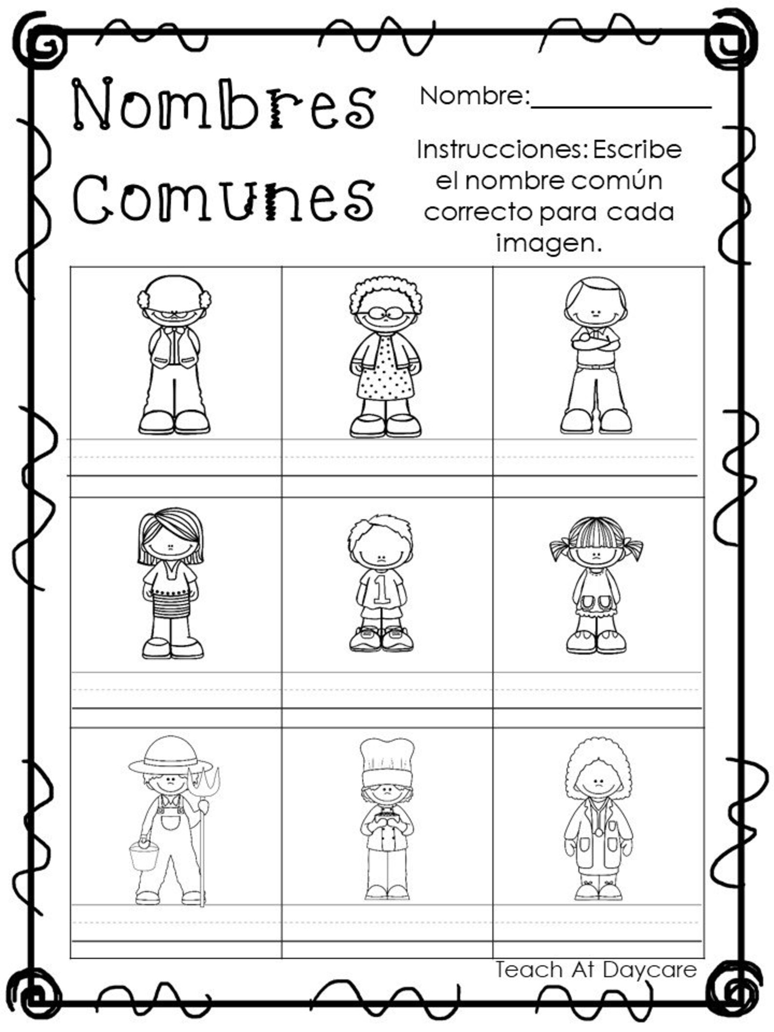 10 Printable Spanish Common Nouns Worksheets. ESL. ELA. - Etsy