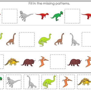 30 Dinosaur Printable Preschool Educational Games Download. Games and ...