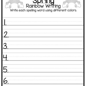 Kindergarten Spring Themed Words Spelling Unit. Single Week ...