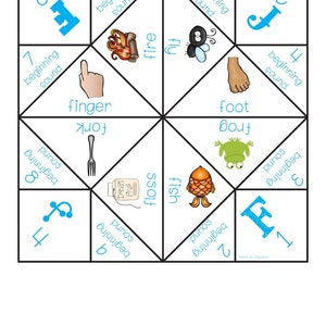 26 Alphabet Phonics Fortune Tellers. Color & Black and White Cootie ...