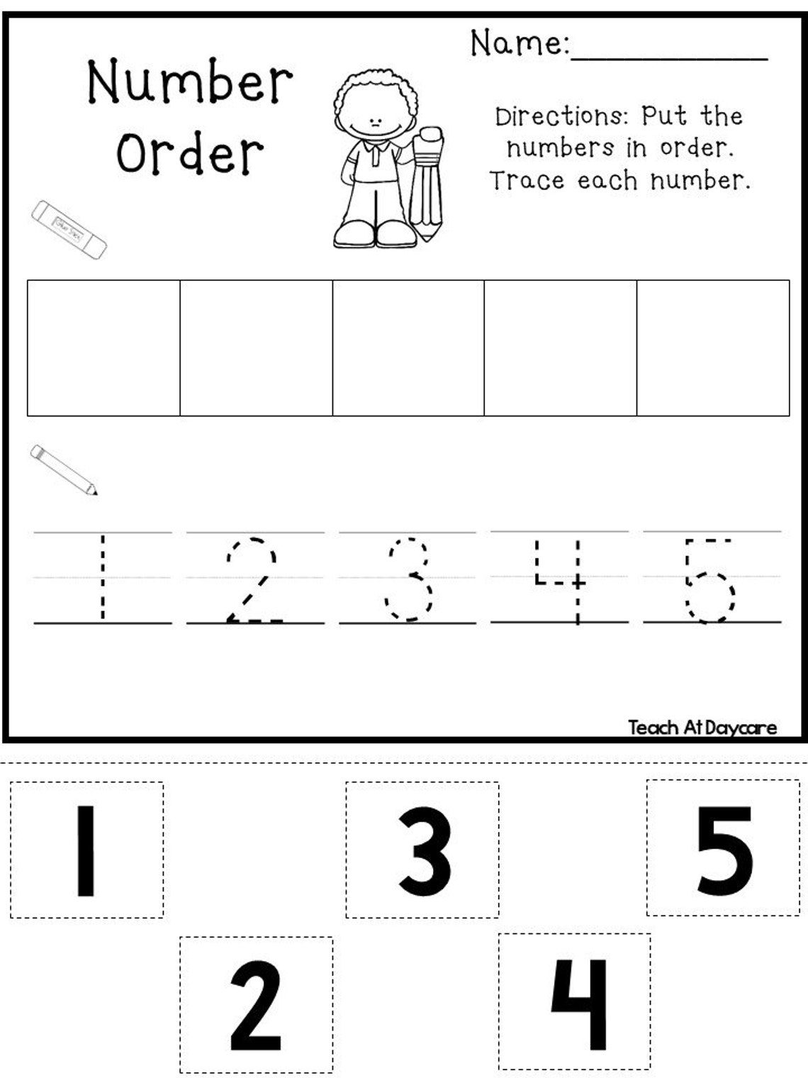 18 Printable Number Matching Worksheets. Preschool-kindergarten Numbers ...