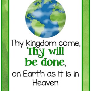 12 the Lord's Prayer Posters. 6 Color, 6 Black and White. Classroom ...