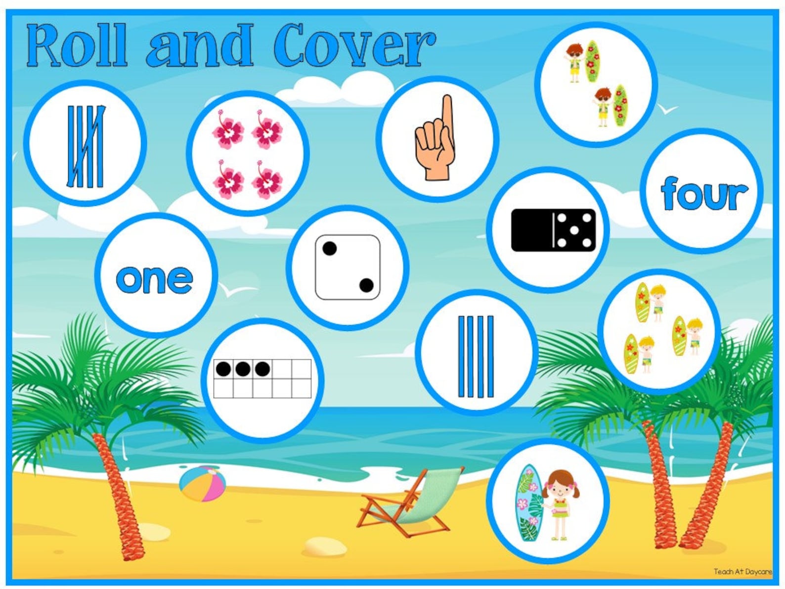 10 Printable Beach Themed Kindergarten Math Center Games and Activities ...