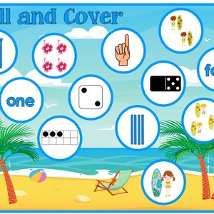 10 Printable Beach Themed Kindergarten Math Center Games and Activities ...