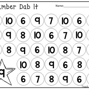 20 Printable Numbers 1-20 Dab It Worksheets. Preschool-kindergarten ...
