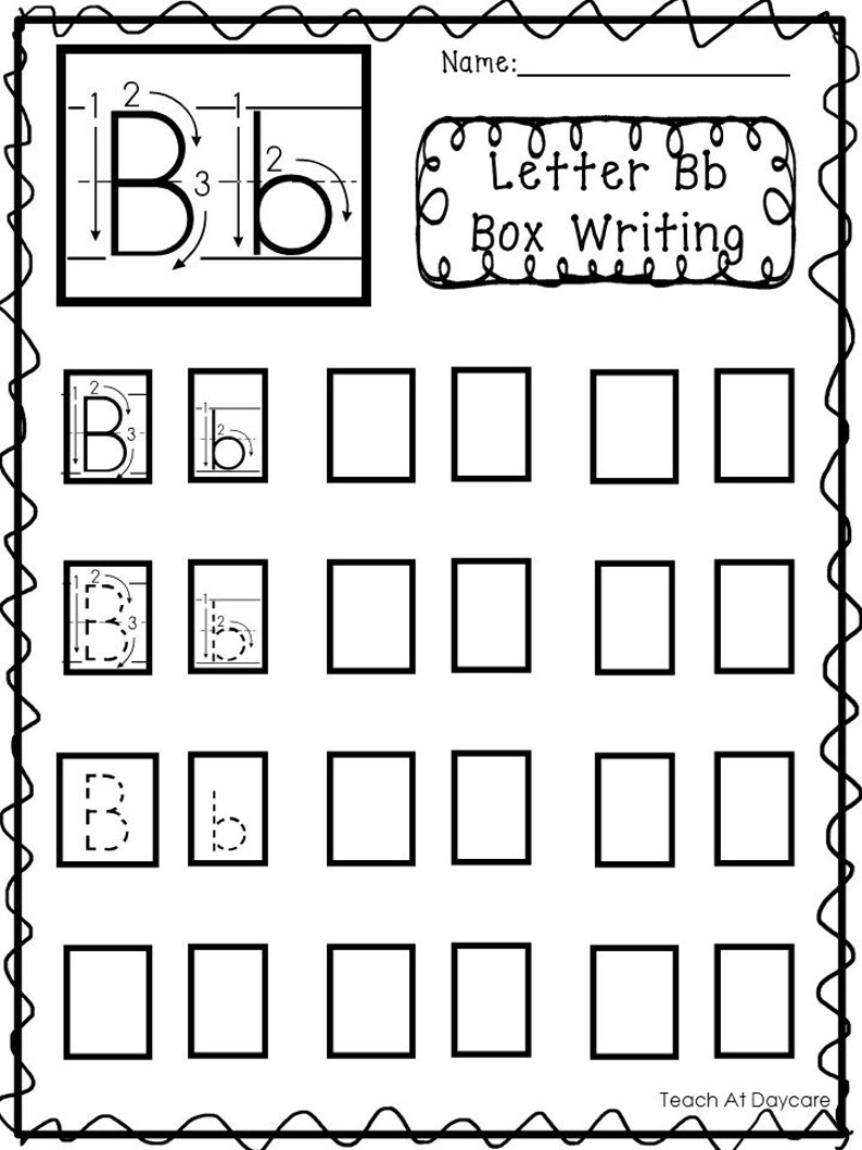 26 Printable Alphabet Box Writing Worksheets. Preschool-kdg - Etsy
