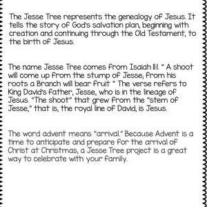 The Jesse Tree Printable Activities. Children's Bible Study. Advent ...