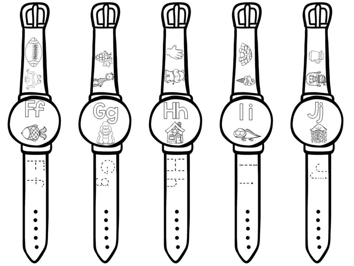26 Printable Alphabet Watches. Preschool-kdg Phonics. - Etsy