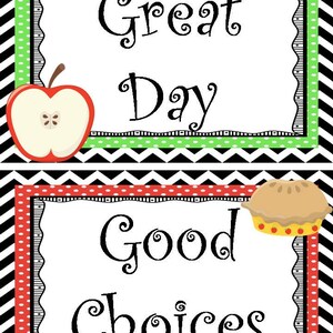 8 Printable Apple Theme Behavior Clip Chart Cards. Classroom Behavior ...