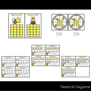 10 Printable Honey Bees Themed Kindergarten Math Center Games and ...