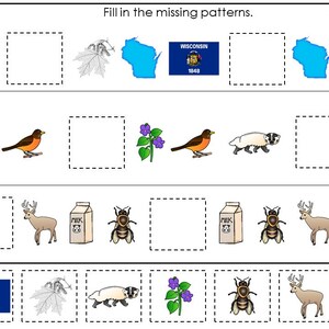 30 Wisconsin State Symbols Themed Learning Games Download. ZIP File ...