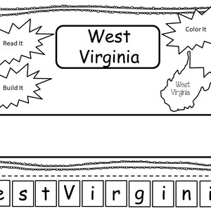All 50 States Read It, Build It, Color It Learn the States Preschool ...