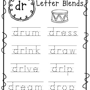 20 Printable Blends Trace the Word Worksheets. Kindergarten-2nd Grade ...