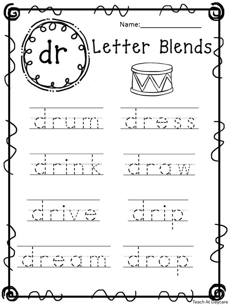 20 Printable Blends Trace the Word Worksheets. Kindergarten-2nd Grade ...