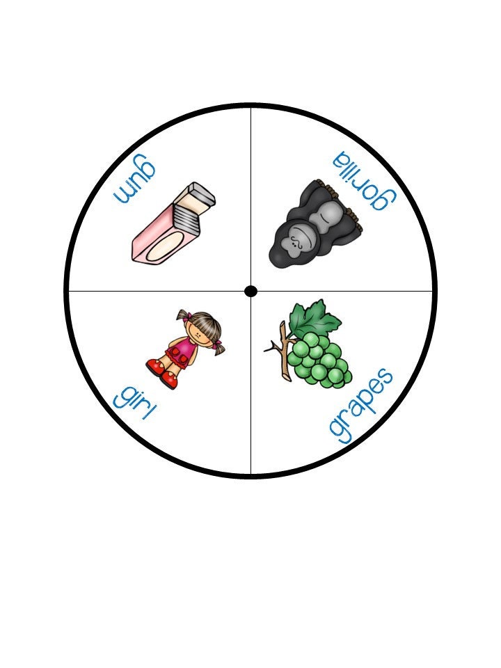 26 Alphabet Phonics Spinner Wheels. Beginning Sounds. Color & Black and ...