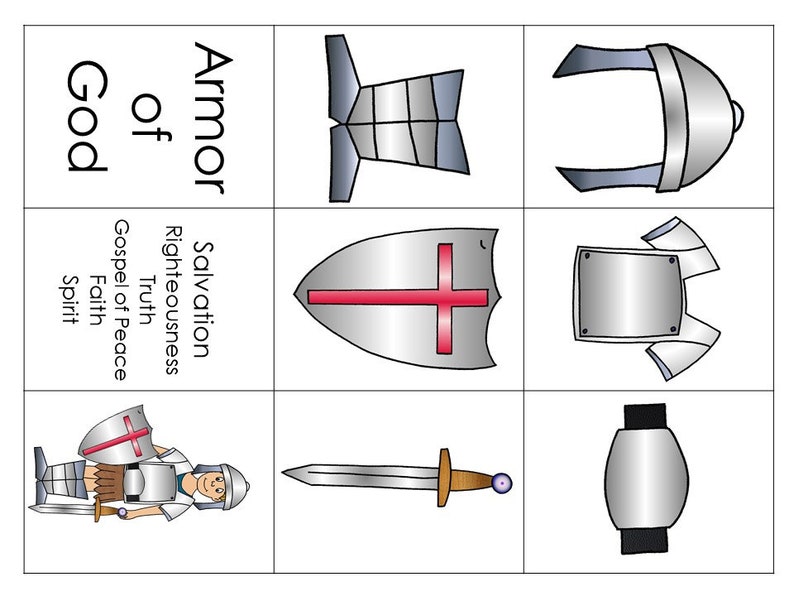 Armor of God Activities Packet, Bible Study Flashcards (prek-5th Grade ...