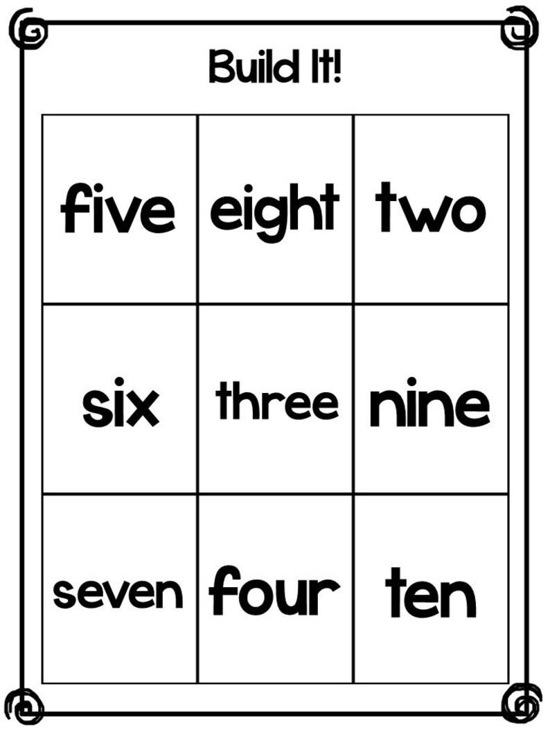 9 Printable Build It Numbers Work Mats. Preschool-kindergarten Numbers ...