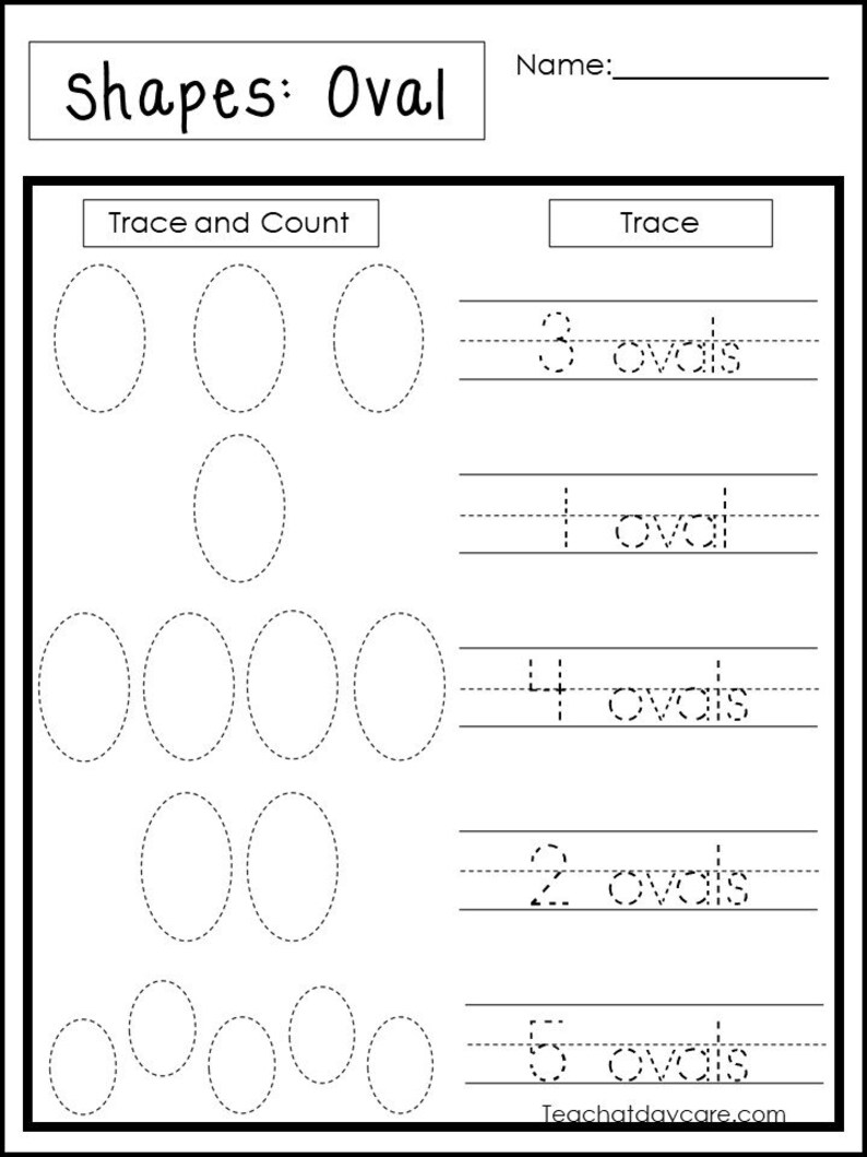 12 Count and Trace the Shapes Preschool and Kindergarten | Etsy