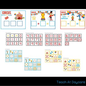 10 Printable Circus Themed Kindergarten Math Center Games and ...