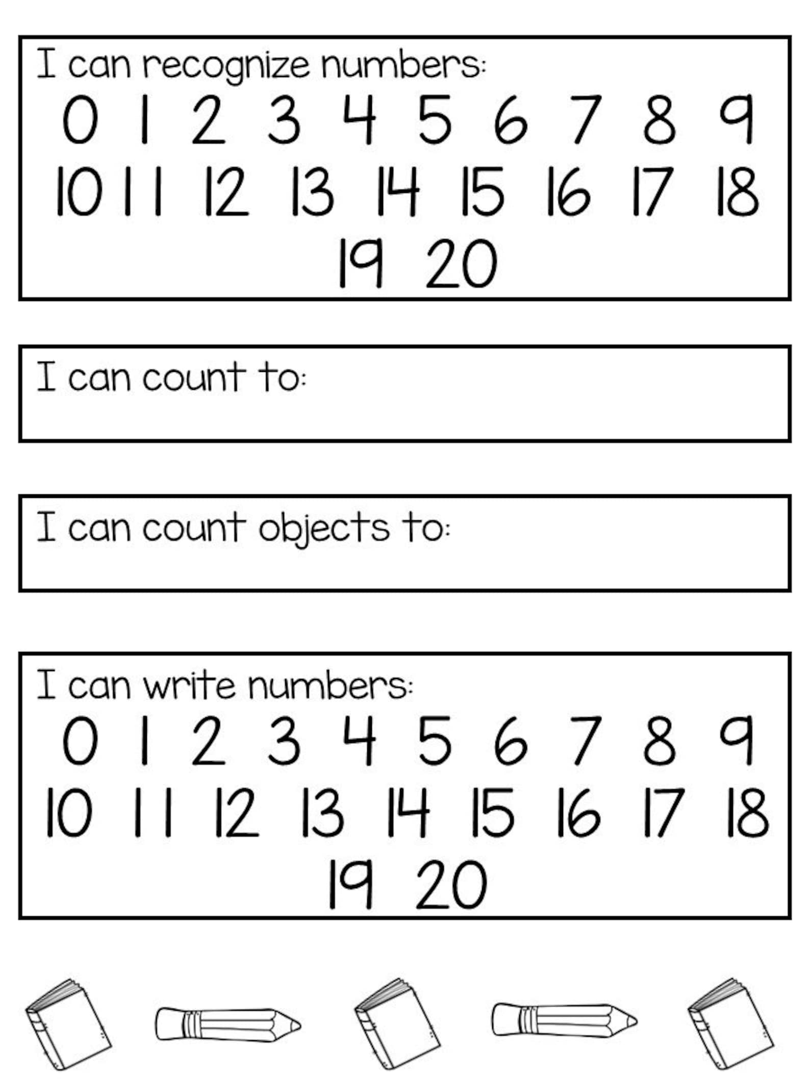 Printable Preschool Assessment Worksheets. - Etsy