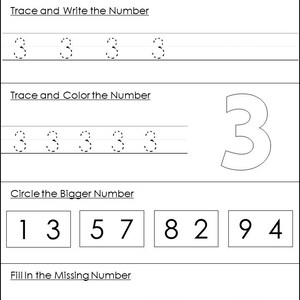 40 Printable Numbers 1-20 Practice Worksheets. Preschool-kdg Numbres ...