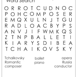 Pyotr Ilyich Tchaikovsky Great Composer Unit. Music Appreciation. - Etsy