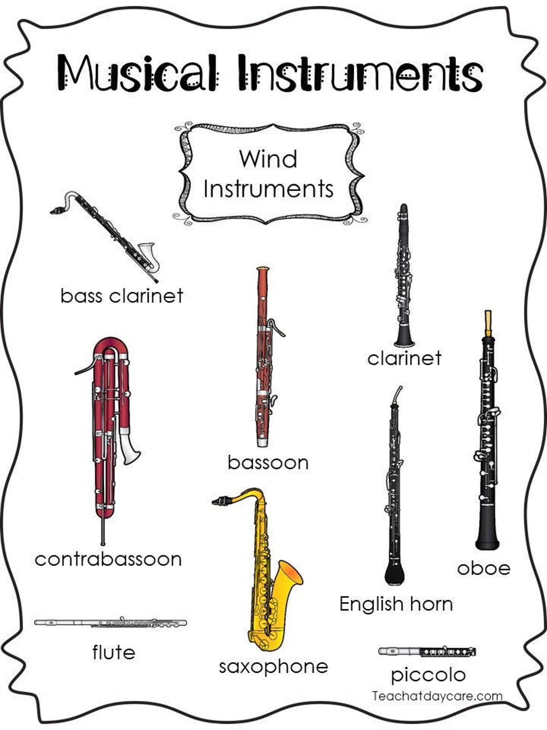 5 Musical Instruments Wall Charts. Music Class Poster Set. 8.5 X 11 ...