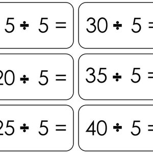 158 Printable Division Flashcards. Numbers 0-12. 1st Grade Thru 5th ...