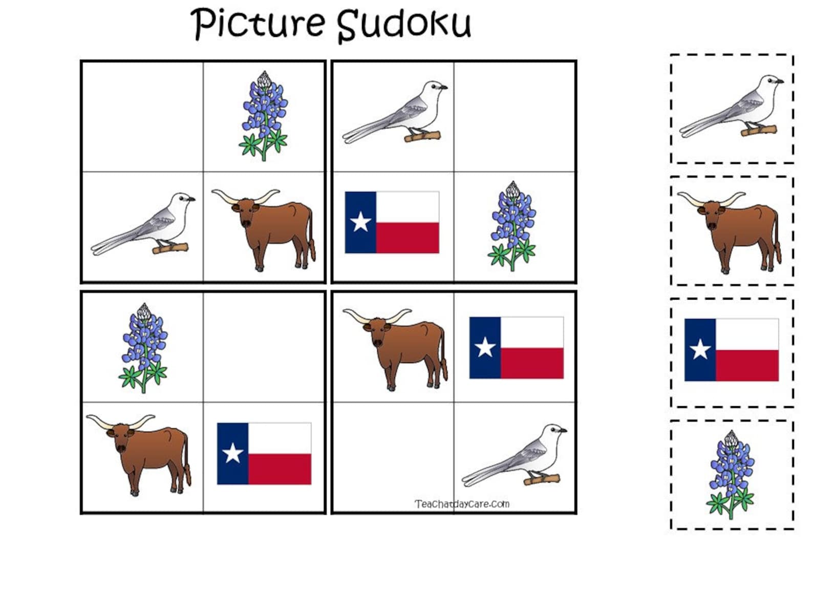 30 Texas State Symbols Themed Learning Games Download. ZIP | Etsy