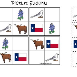 30 Texas State Symbols Themed Learning Games Download. ZIP File ...