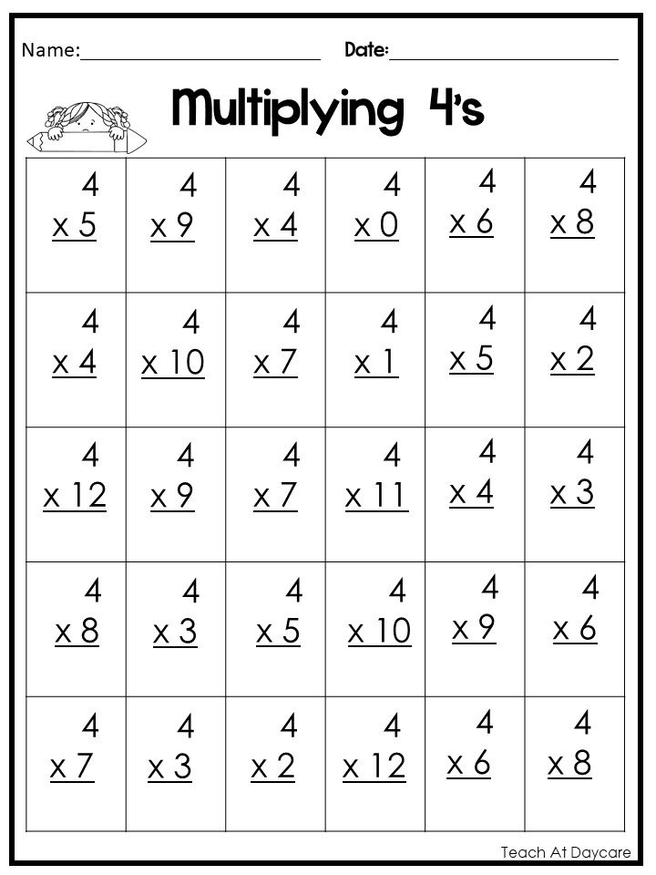 24 Printable Multiplying Practice Worksheets. Numbers 1-12. | Etsy Canada