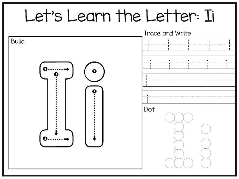 Let's Learn the Letters-build Trace and Write and Dot | Etsy UK