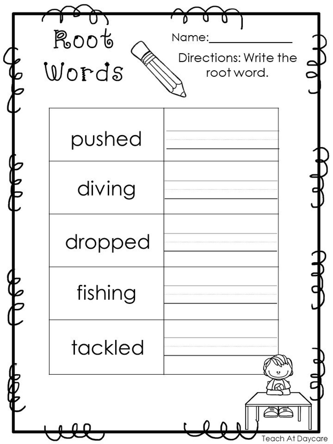 10 Printable Root Words Worksheets. 1st-3rd Grade ELA Worksheets. - Etsy