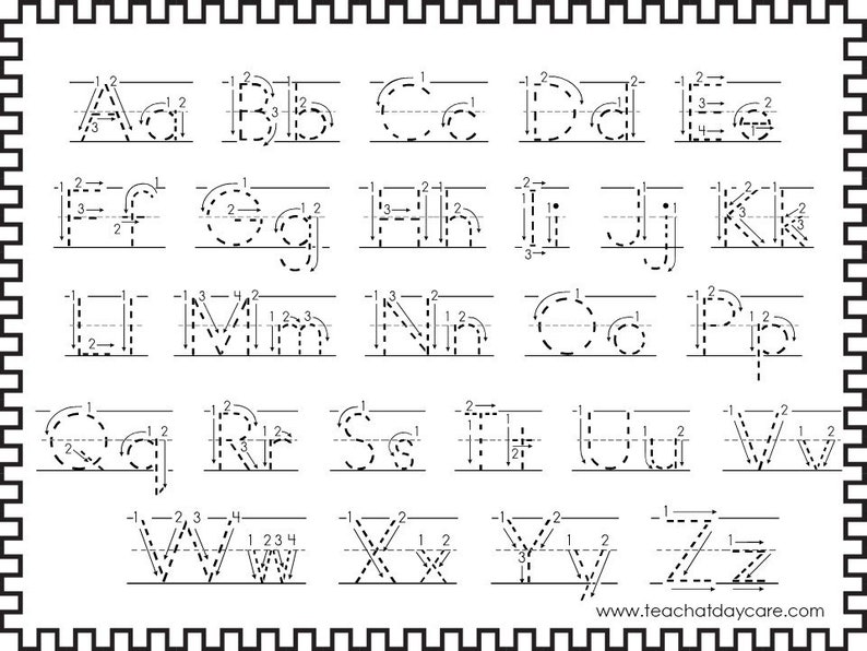 2 Alphabet Tracing Worksheets (print and Directional). Prints 8.5 X 11 ...