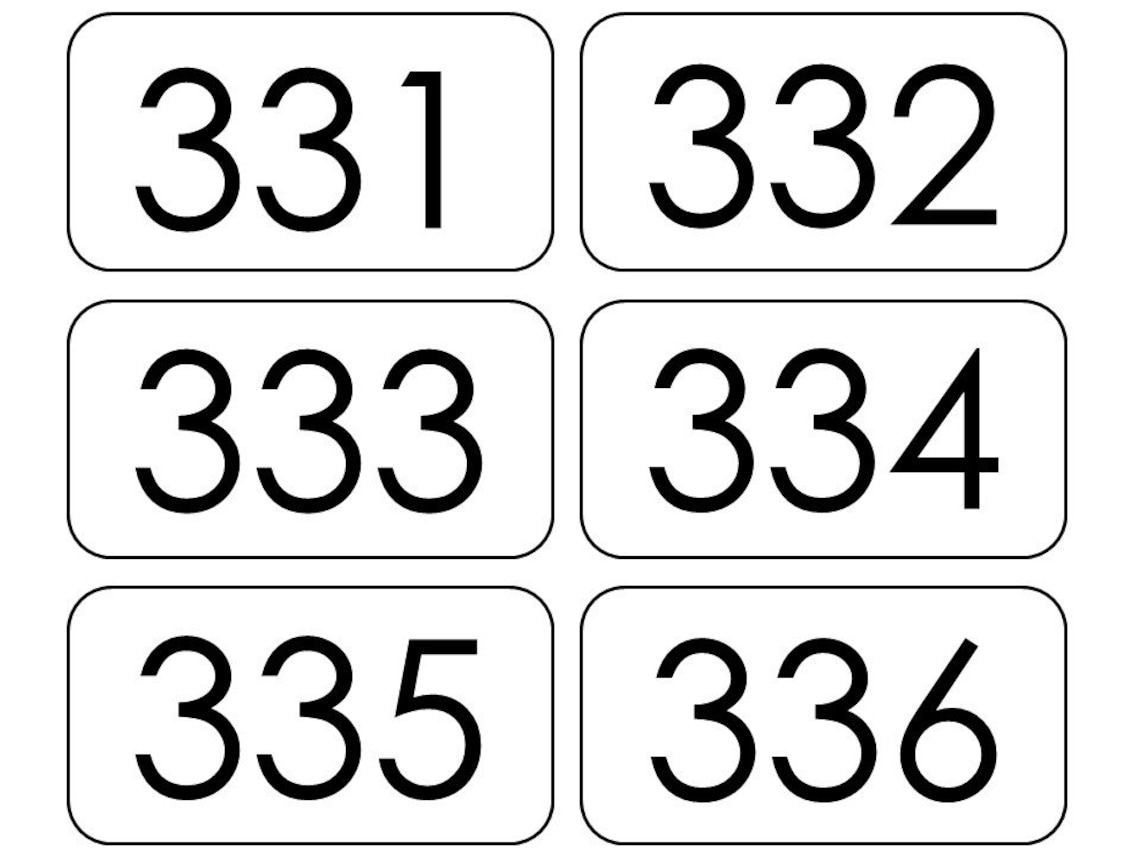 100 Printable Numbers 301-400 Flashcards. Preschool Thru Third | Etsy