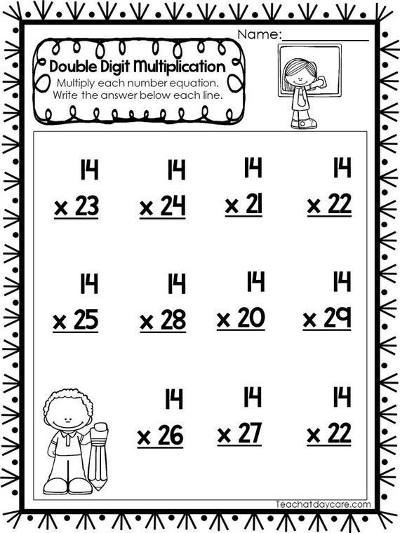 Planilhas De Multiplicacao De Dois Digitos Para Imprimir