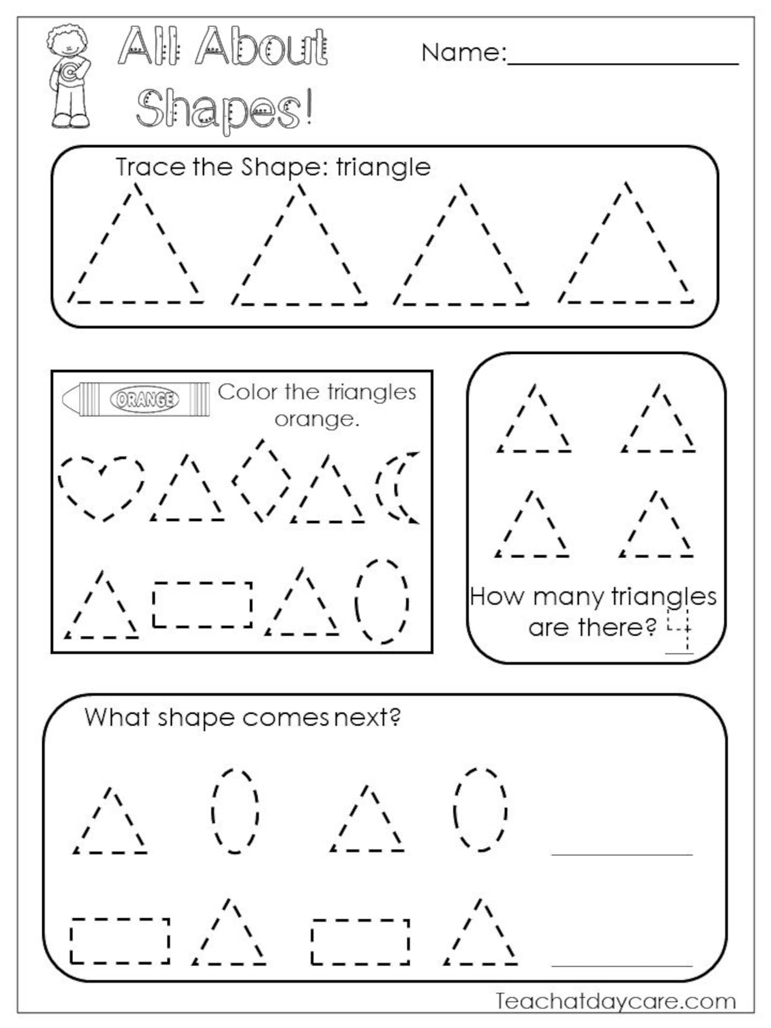 All About Shapes Worksheets. 11 Printable Shapes Worksheets. | Etsy