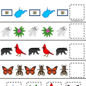 30 West Virginia State Symbols Themed Learning Games Download. ZIP File ...