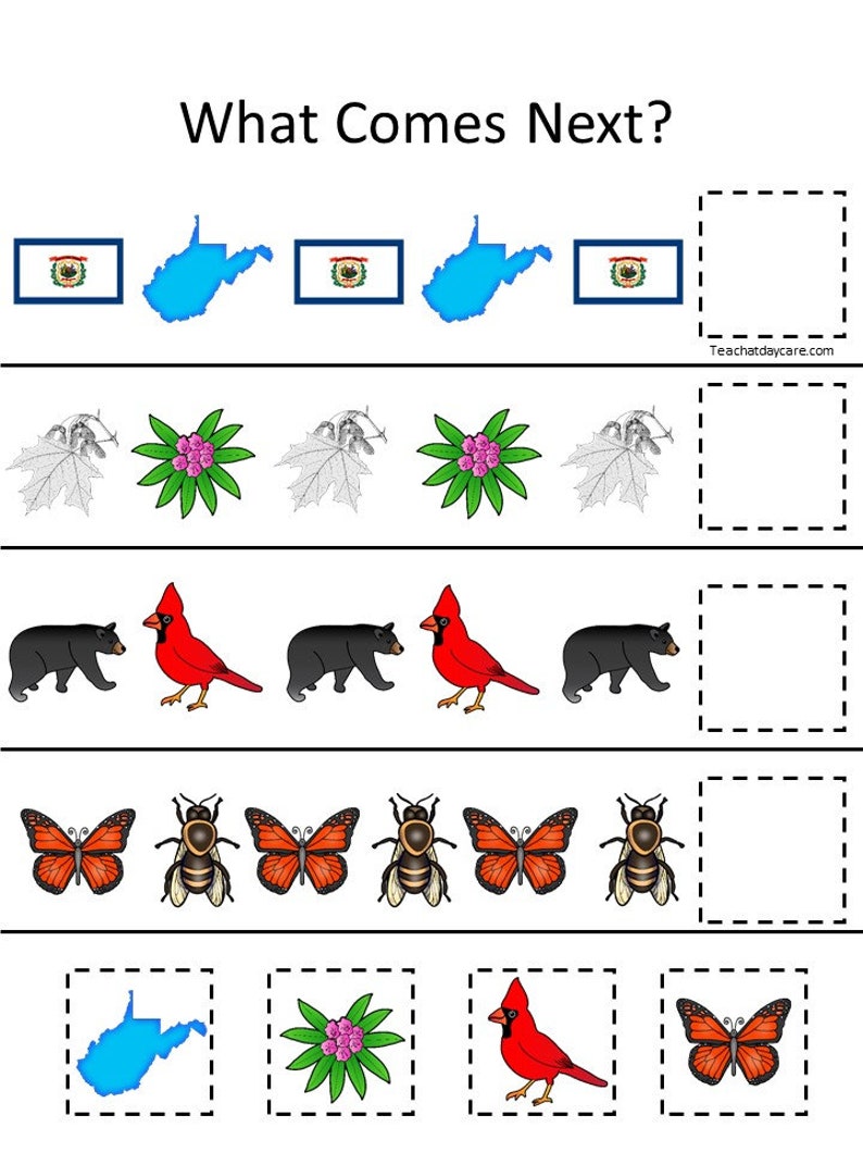 30 West Virginia State Symbols Themed Learning Games Download. - Etsy