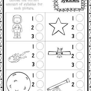 10 Printable Syllables Worksheets. 1st-2nd Grade ELA Worksheets. - Etsy
