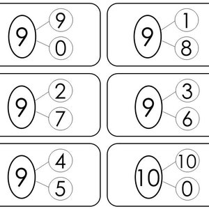 120 Printable Number Bond Flashcards. Numbers 1-20. Preschool Thru ...