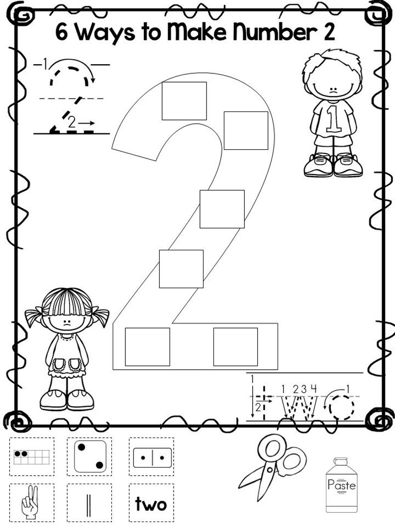 10 Printable 6 Ways to Make Numbers Worksheets. Numbers 1-10. - Etsy