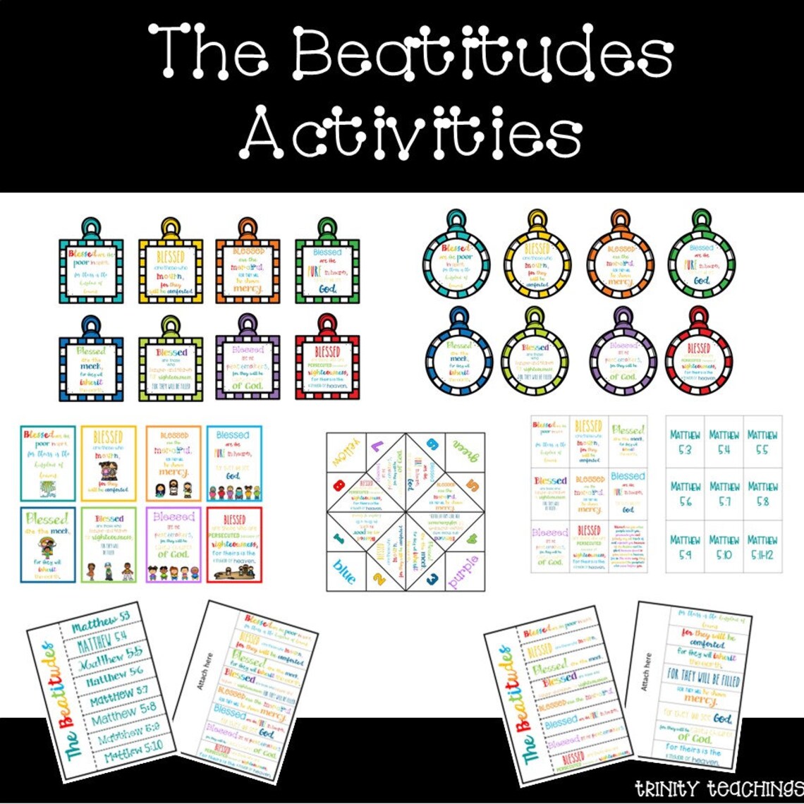 The Beatitudes Learning Packet. Activities and Worksheets. Color and ...