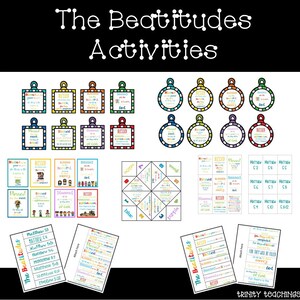 The Beatitudes Learning Packet. Activities and Worksheets. Color and ...