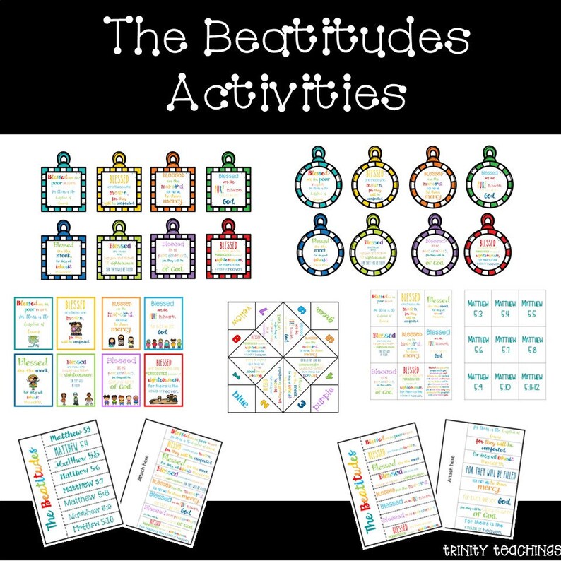 The Beatitudes Learning Packet. Activities and Worksheets. Color and ...
